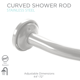 Bath Bliss 42" to 72" Adjustable Curved Shower Curtain Rod, Stainless ...