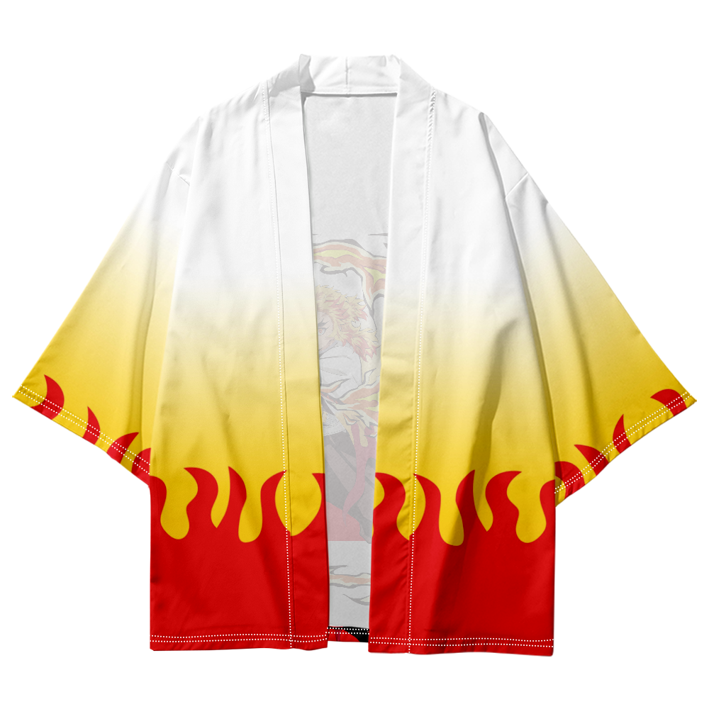 Demon Slayer Anime Kimono Rengoku Kyoujurou Jacket Cardigan Cover for ...