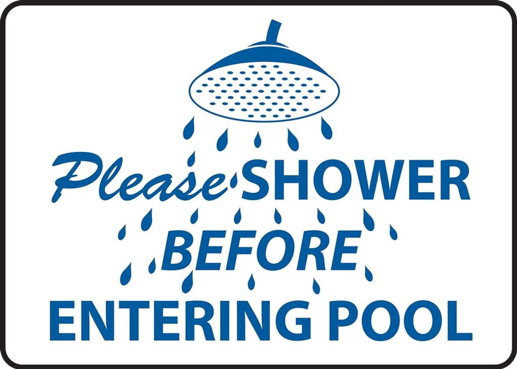 Accuform MADM425VP Housekeeping & Hygiene Pool Signs PLEASE SHOWER ...