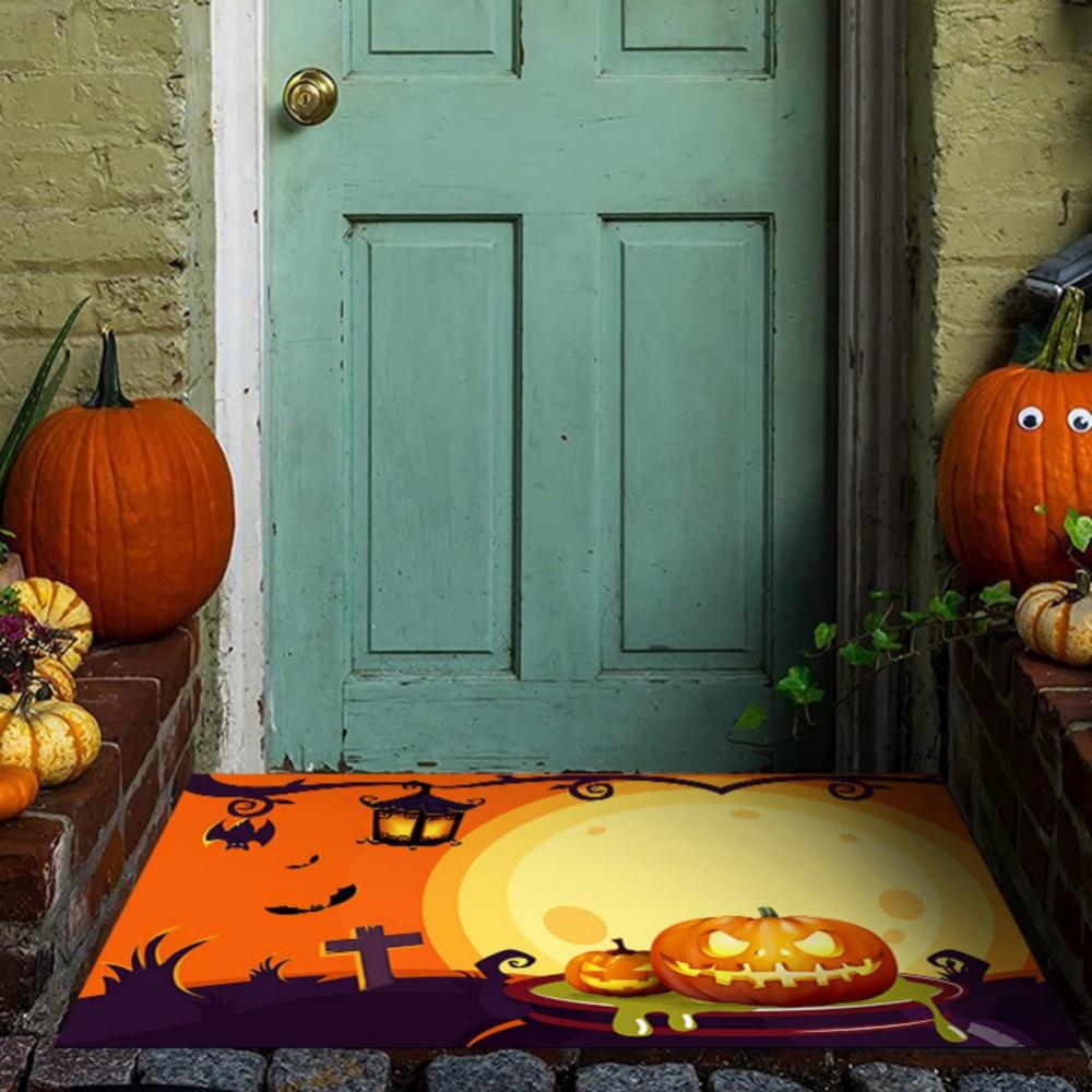 Halloween Entrance Door Mat, Creepy Pumpkins Truck Low Profile ...