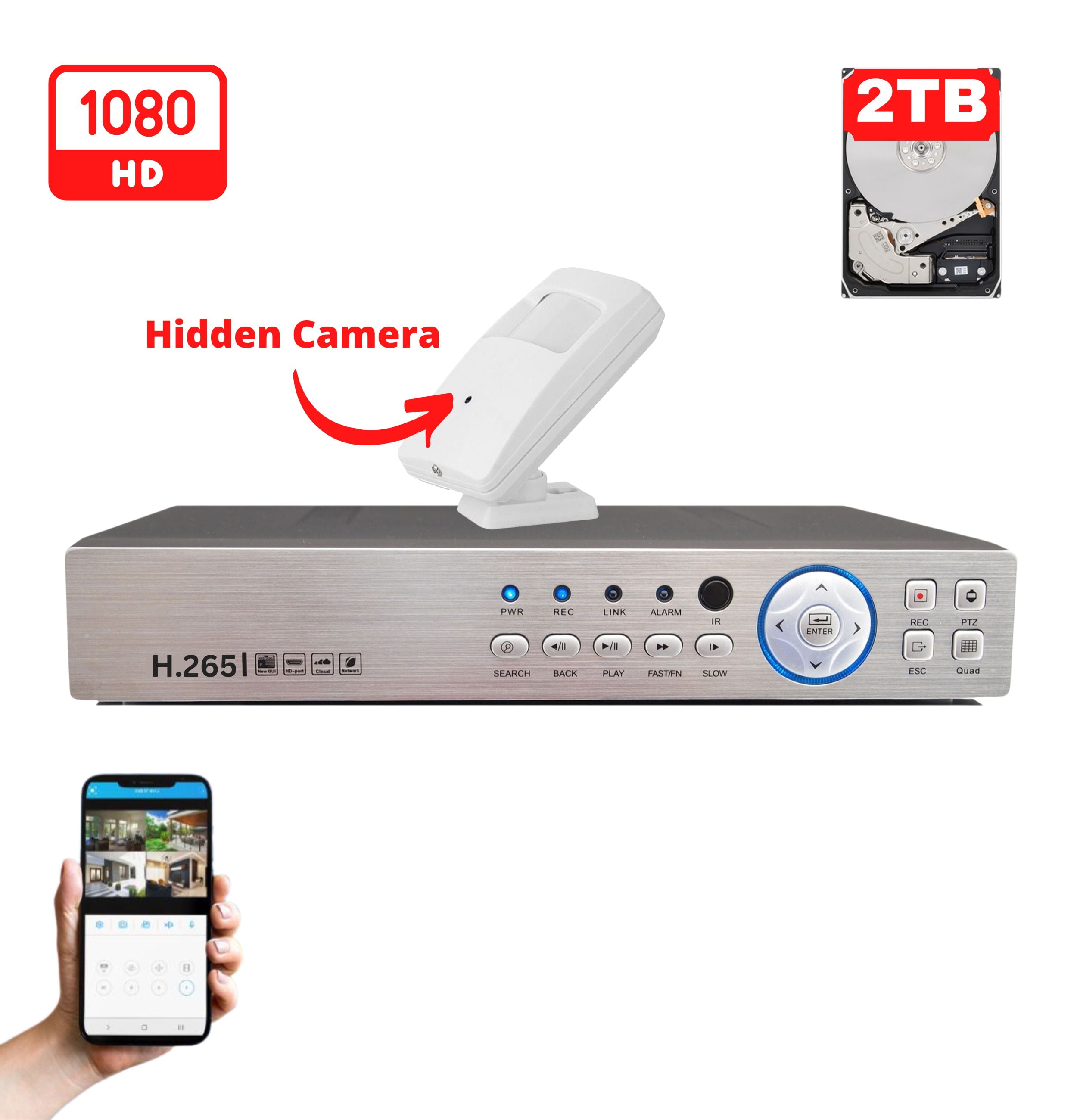 Evertech 8 Channel 2TB Surveillance Video Recorder with PIR Motion ...