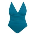 Time And Tru Womens And Womens Plus Plunge V Neck One Piece Swimsuit