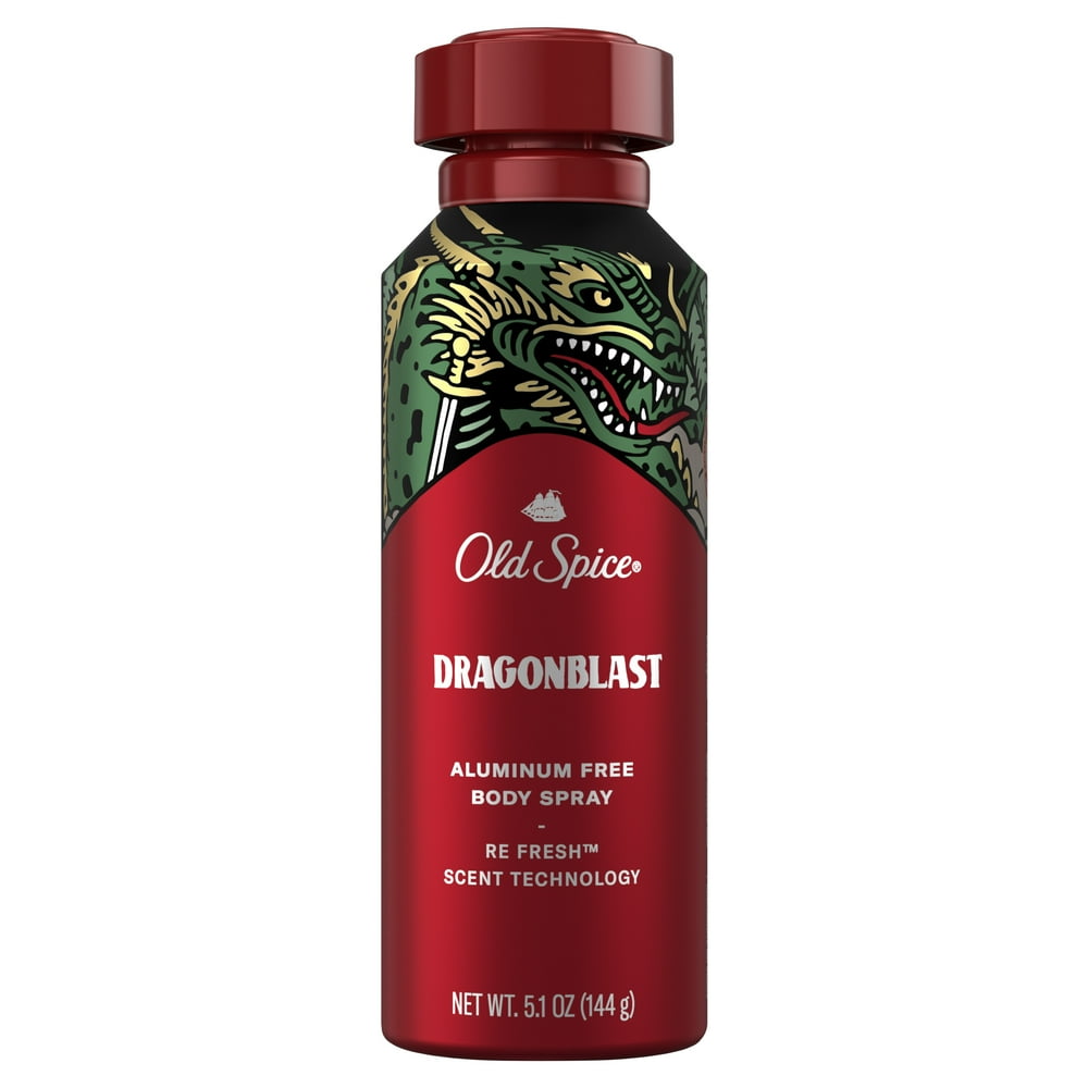 Old Spice Aluminum Free Body Spray for Men, Dragonblast, 5.1 Oz ...
