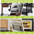 Black 4 Pack Furniture Risers 4 Inch Heavy Duty Round Leg Lifts For ...