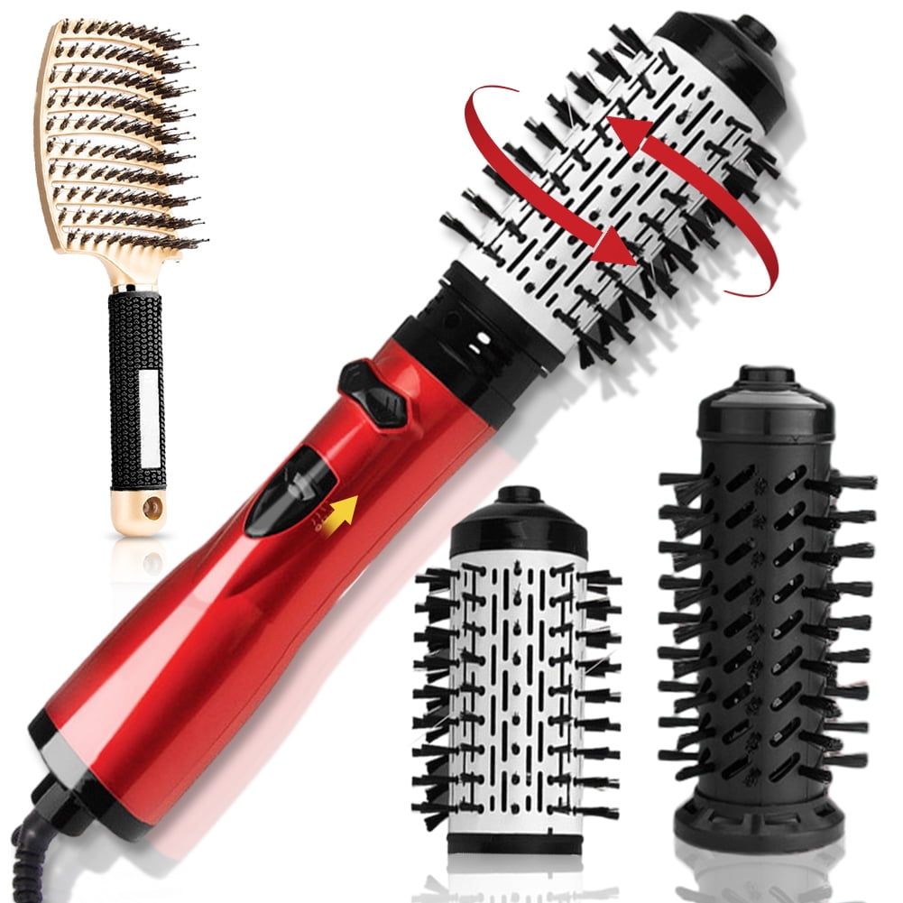 Cepillo secador de pelo giratorio 3 en 1, rizador de pelo eléctrico y ...