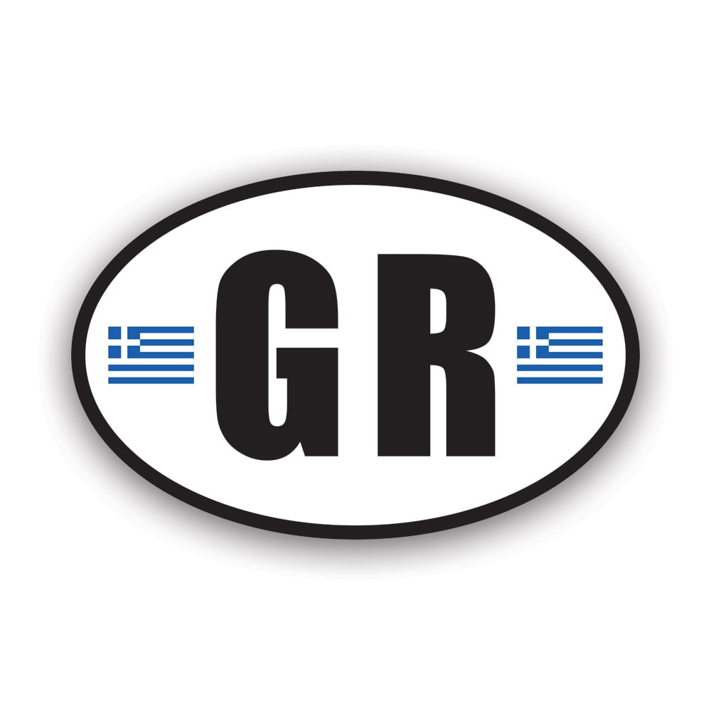Greece Oval Sticker Decal - Self Adhesive Vinyl - Weatherproof - Made ...
