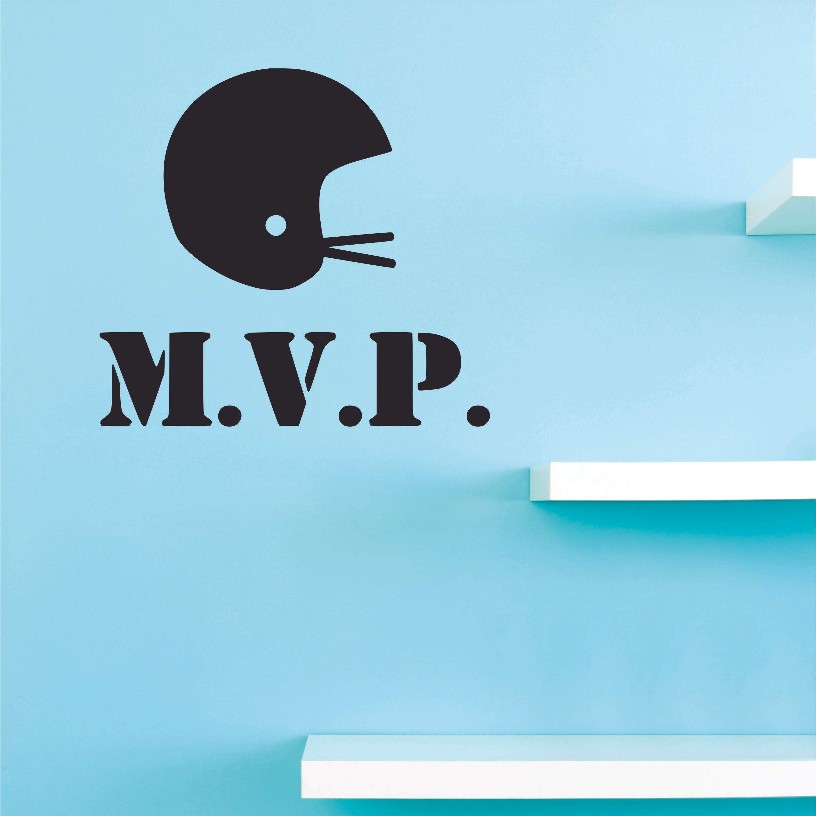 MVP Football Helmet Wall Decal Sticker Decoration - DIY Vinyl Adhesive ...