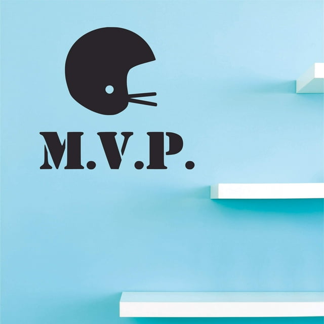 MVP Football Helmet Wall Decal Sticker Decoration - DIY Vinyl Adhesive ...