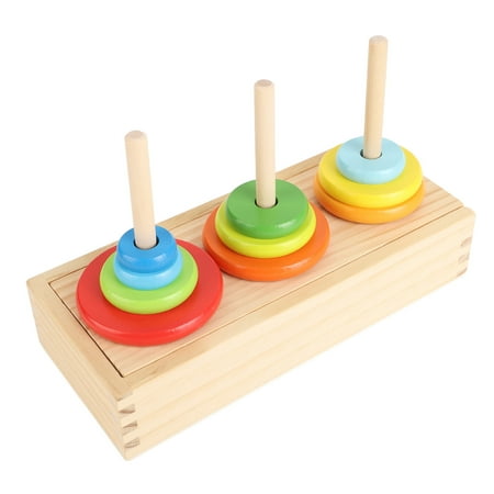 Wooden Stacking Rings, Wooden Stacking Tower Toy Educational Blocks ...