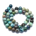 2Strand Natural Chrysocolla and Lazuli Beads Strands Grade A Round 8.5 ...