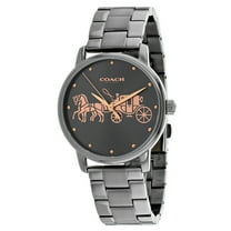 Coach Women's Grand, Stainless Steel Quartz Watch with Black Dial and ...
