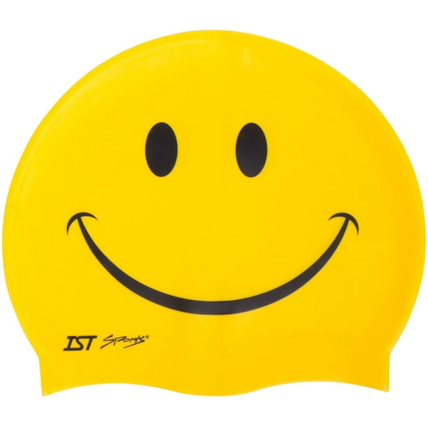 IST Silicone Smiley Face Swimming Cap (Black) - Walmart.com - Walmart.com