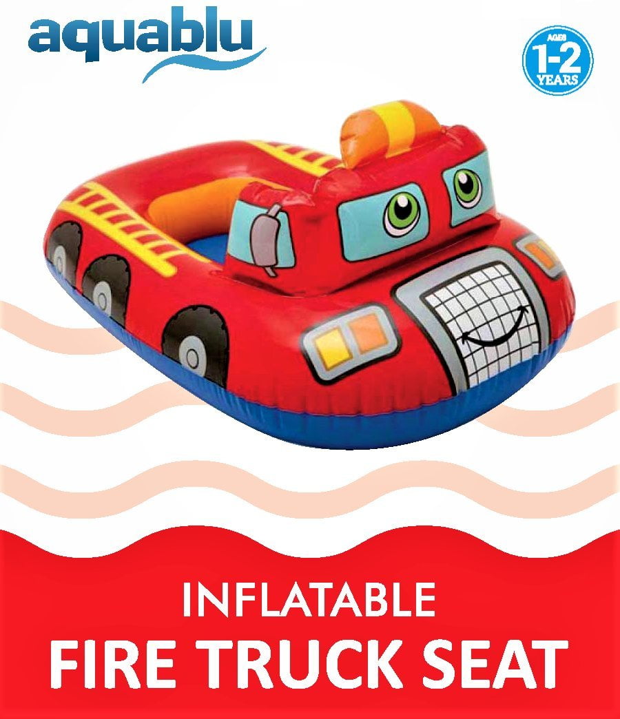 aquablu Inflatable Fire Truck Cool Summertime Swim Seat & Float Toy for ...