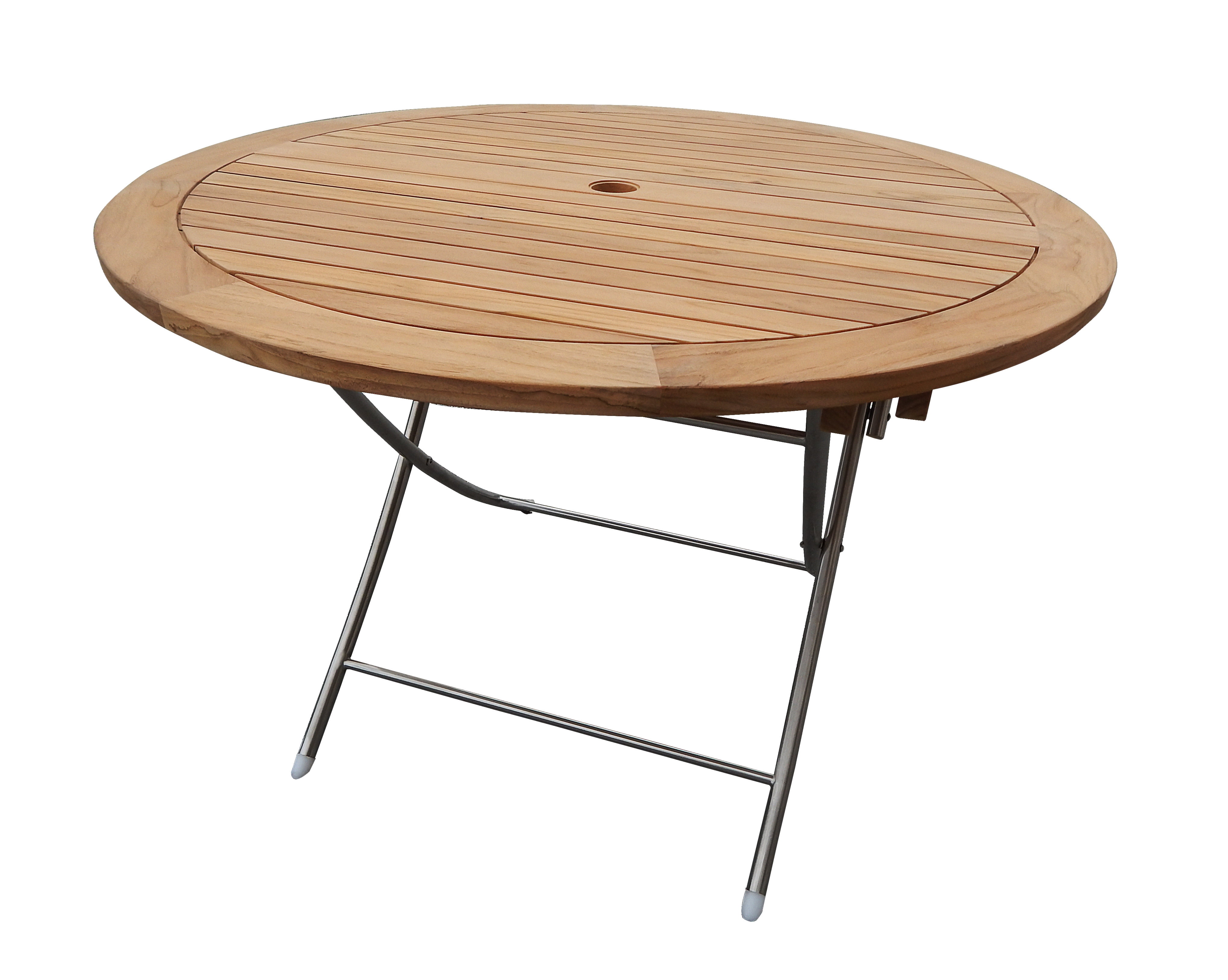 SeaTeak 60059 Folding Teak Table with Stainless Steel Legs - Walmart.com