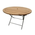 SeaTeak 60059 Folding Teak Table with Stainless Steel Legs - Walmart.com