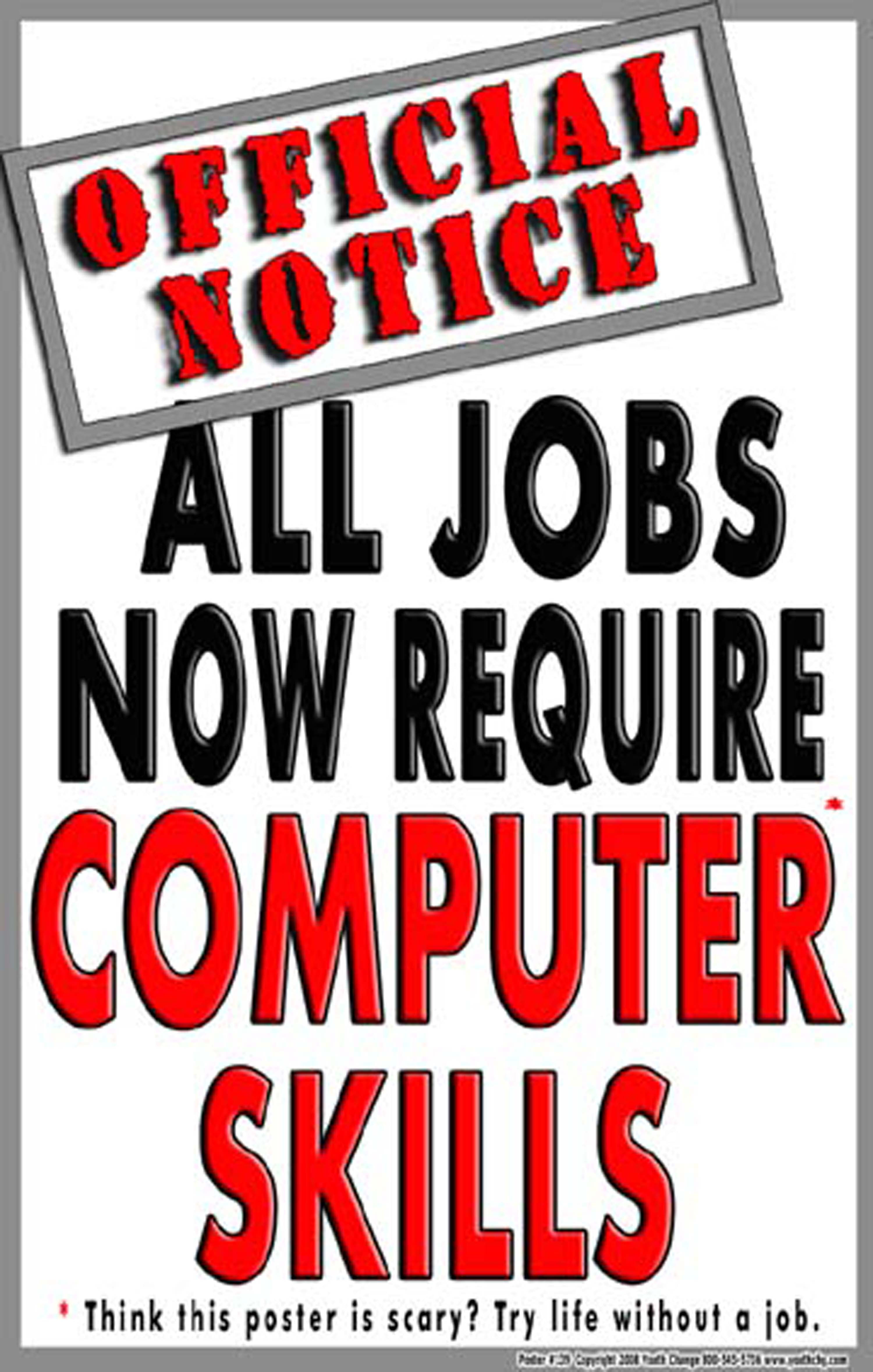 Poster 139 Computer Skills Poster Motivational Poster School Technology ...