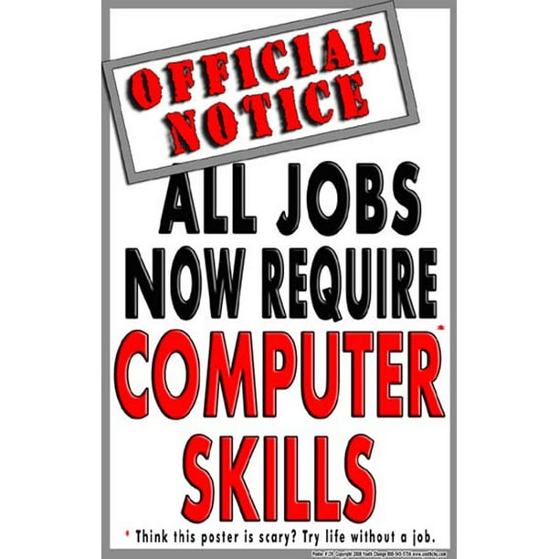 Poster 139 Computer Skills Poster Motivational Poster School Technology ...