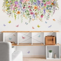 Watercolor flower stickers, flower and butterfly wall stickers, Daisy ...