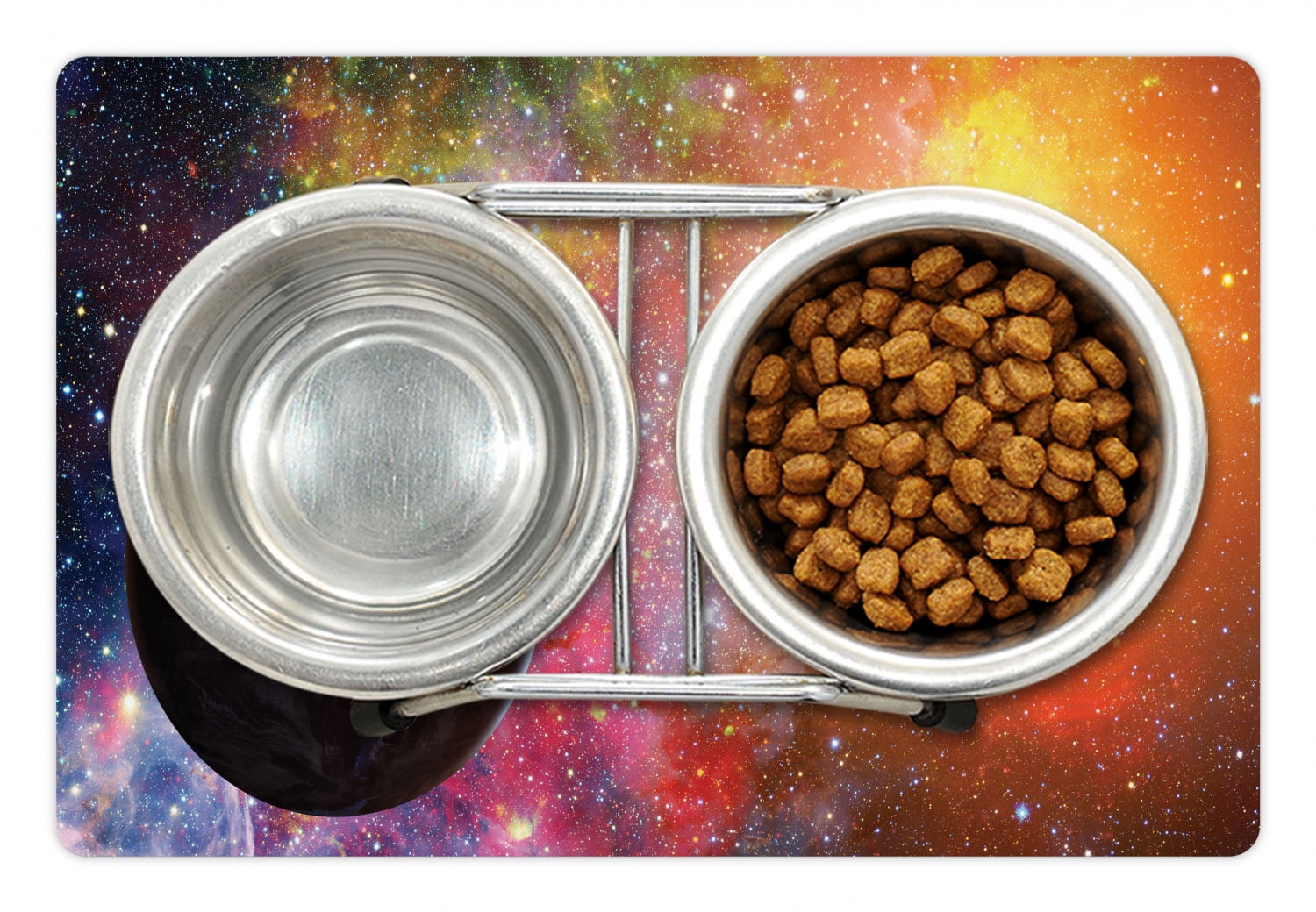 Outer Space Pet Mat for Food and Water, Illustration of Earth and Milky ...