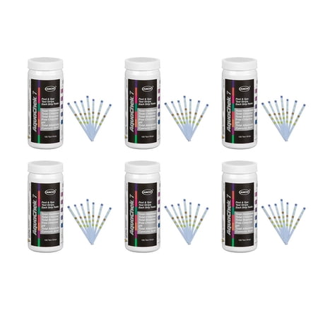 AquaChek 551236 7 In 1 Silver Swimming Pool/Spa Chlorine/pH Test Strips ...