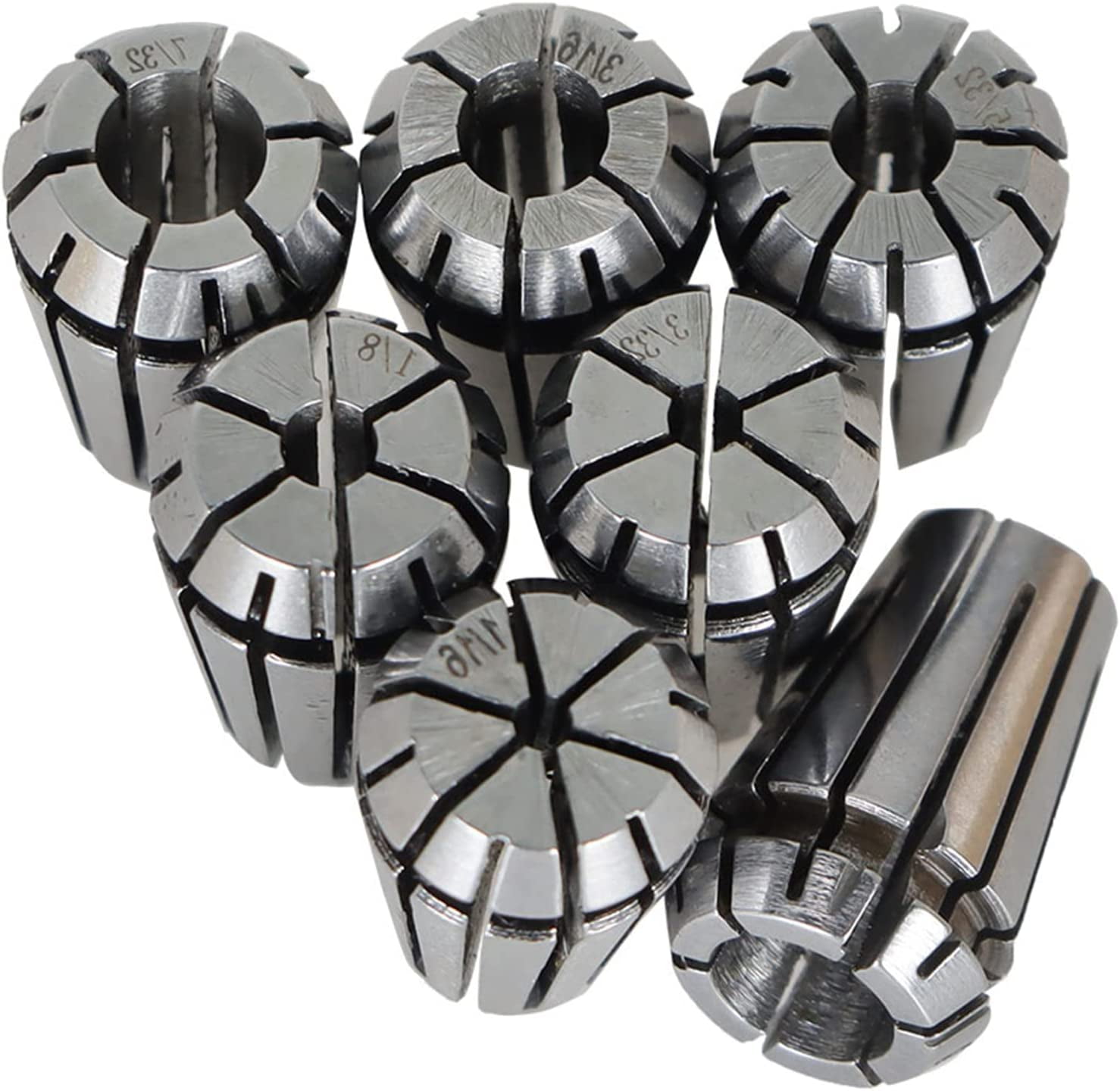 EPOTOOR 1/16-1/4 Inch ER11 Collet Chuck Set Carbon Steel Precision ...