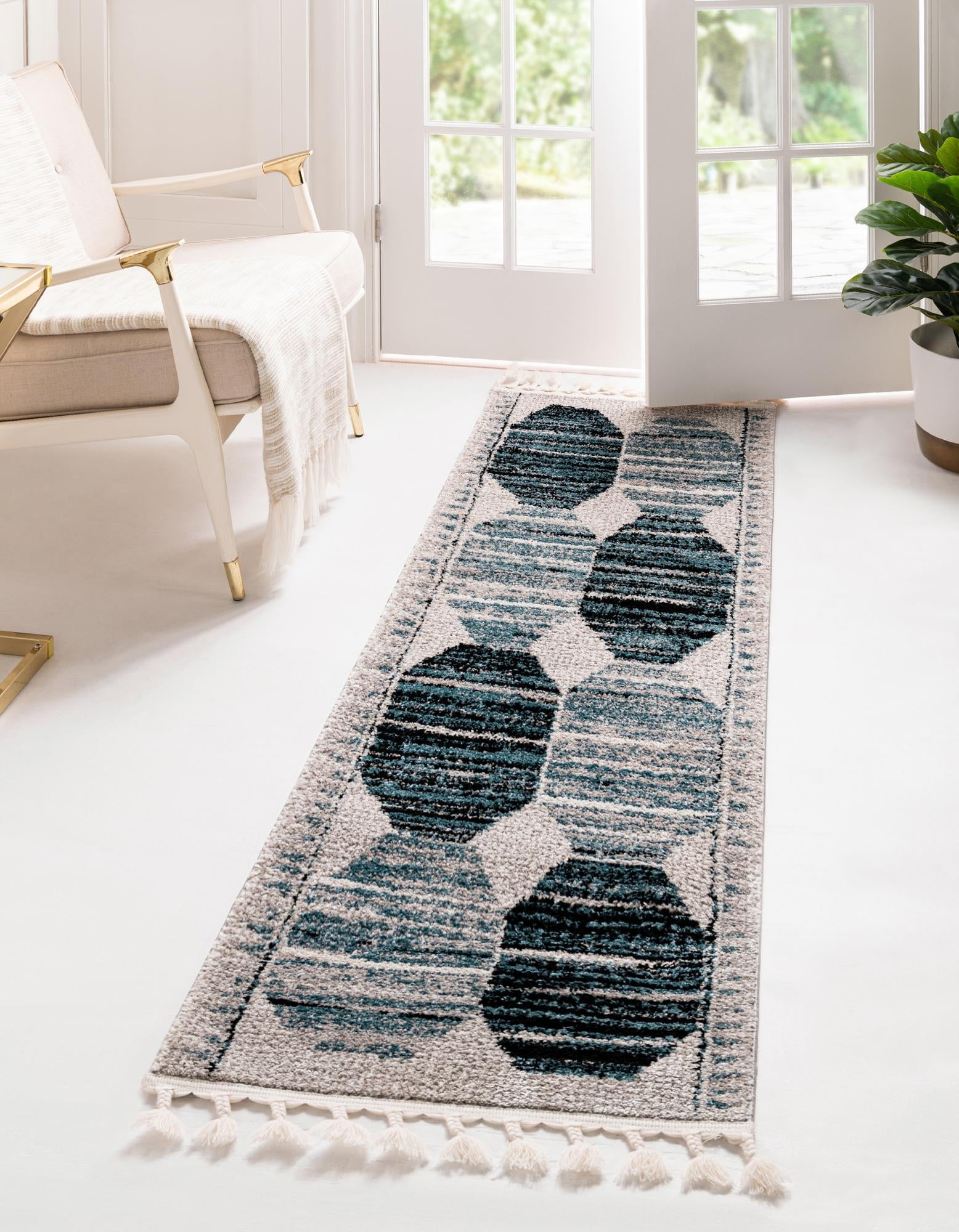 Rugs.com Aramis Collection Rug – 8 Ft Runner Blue Medium Rug Perfect ...