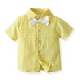 amelAEA Baby Boy Clothes Suits Short Sleeve Dress Shirt with Bowtie Suspender Shorts Sets ...
