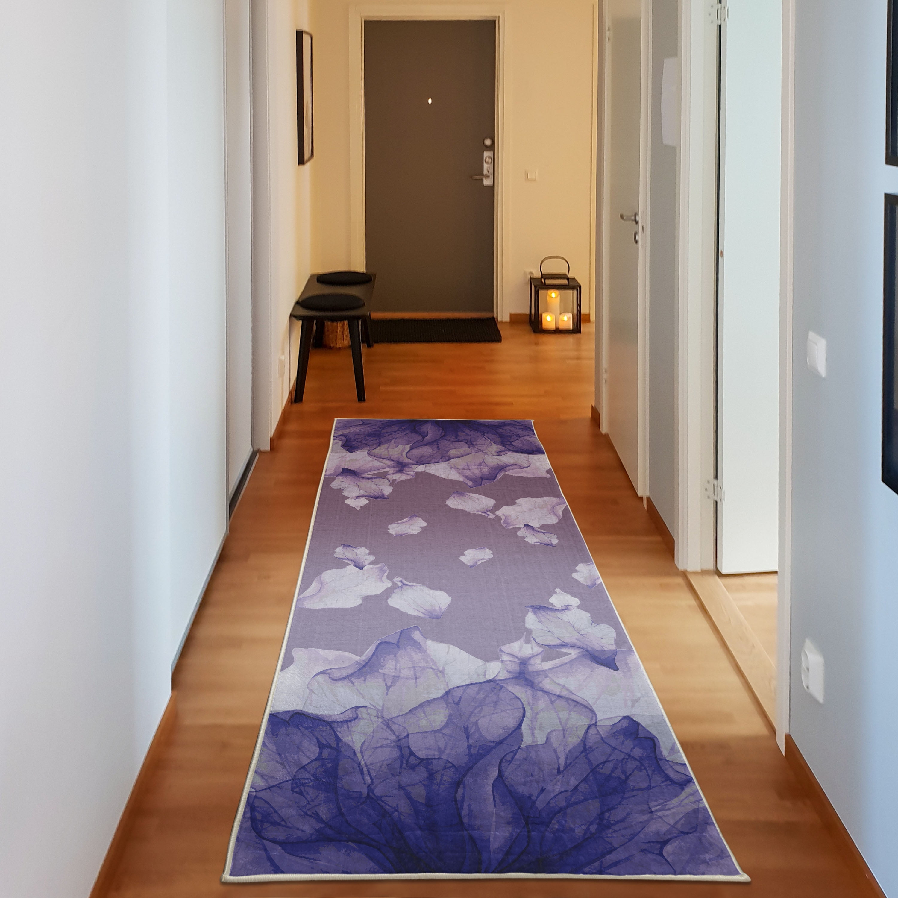 Flower Decorative Rug, Abstract Themed Modern Futuristic Image with ...