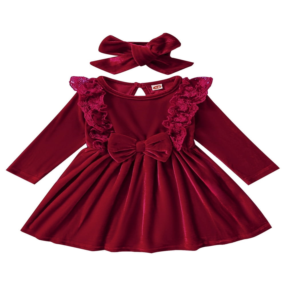 Click here for Generic Infant Baby Girls Christmas Velvet Dress O... prices