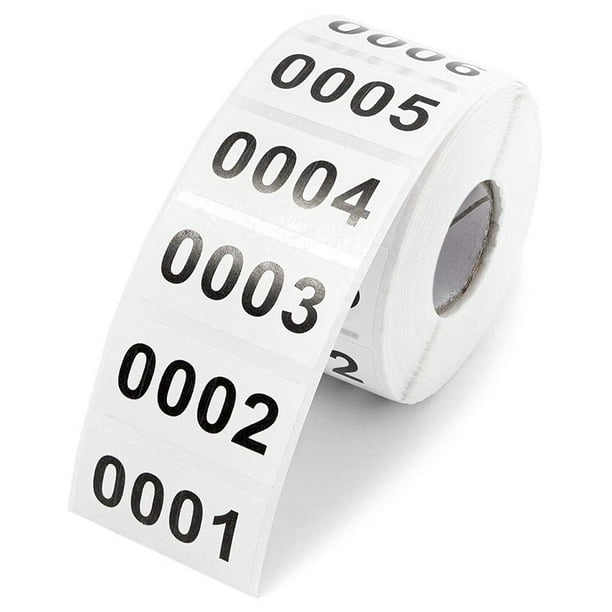 Plant Label Roll Of 0001-1000 Consecutive Inventory Number Stickers For ...