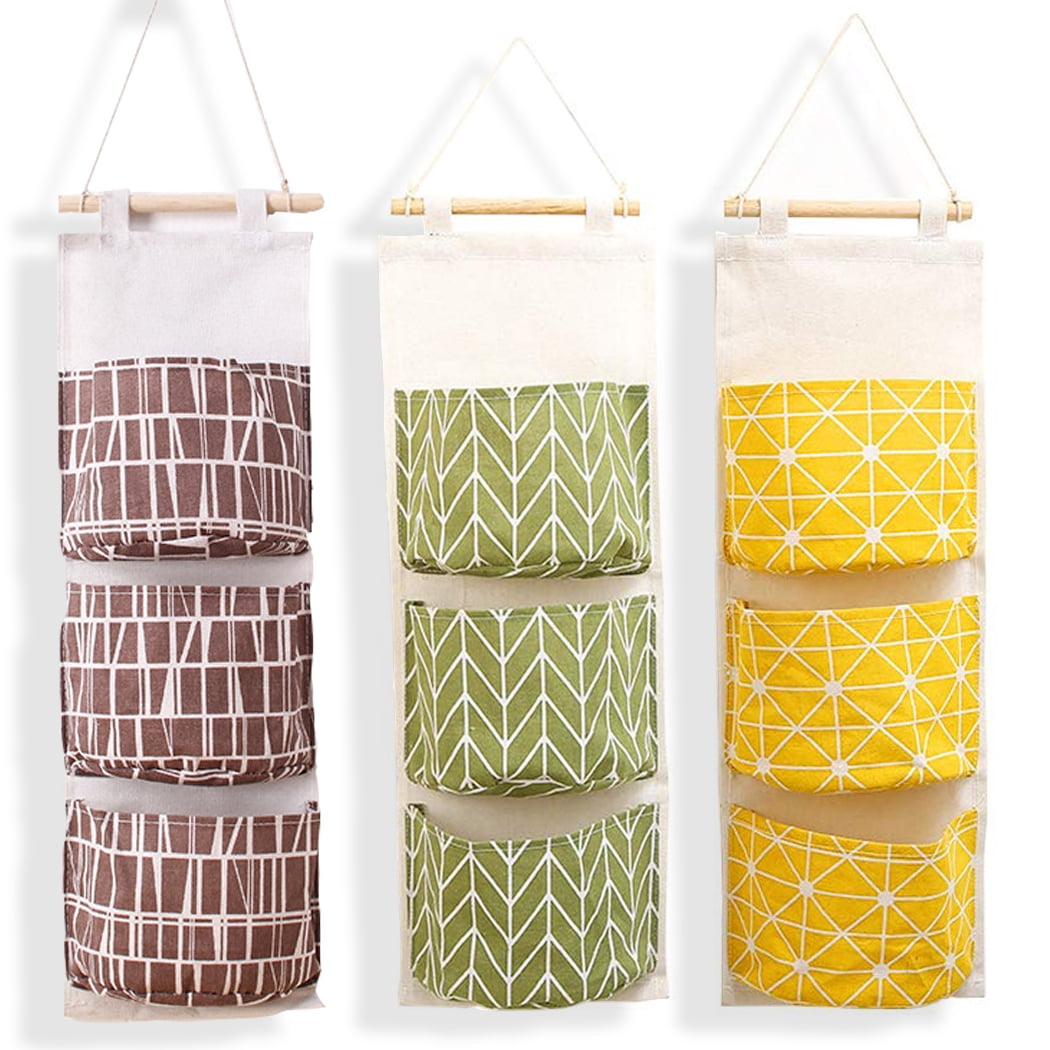 3 Pack Wall Hanging Storage Bag, Stylish Storage Bags Closet organizer ...