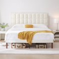 Flolinda Full Size Velvet Platform Bed Frame with Comfortable Higher ...