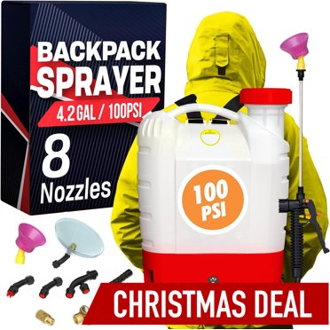 HART 20V 4 Gallon Chemical Sprayer Kit with Padded Straps, Quick Access ...