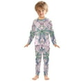 Dragonfly with Bows Flowers Elegant Cotton Pajama Set Long Sleeve Top ...