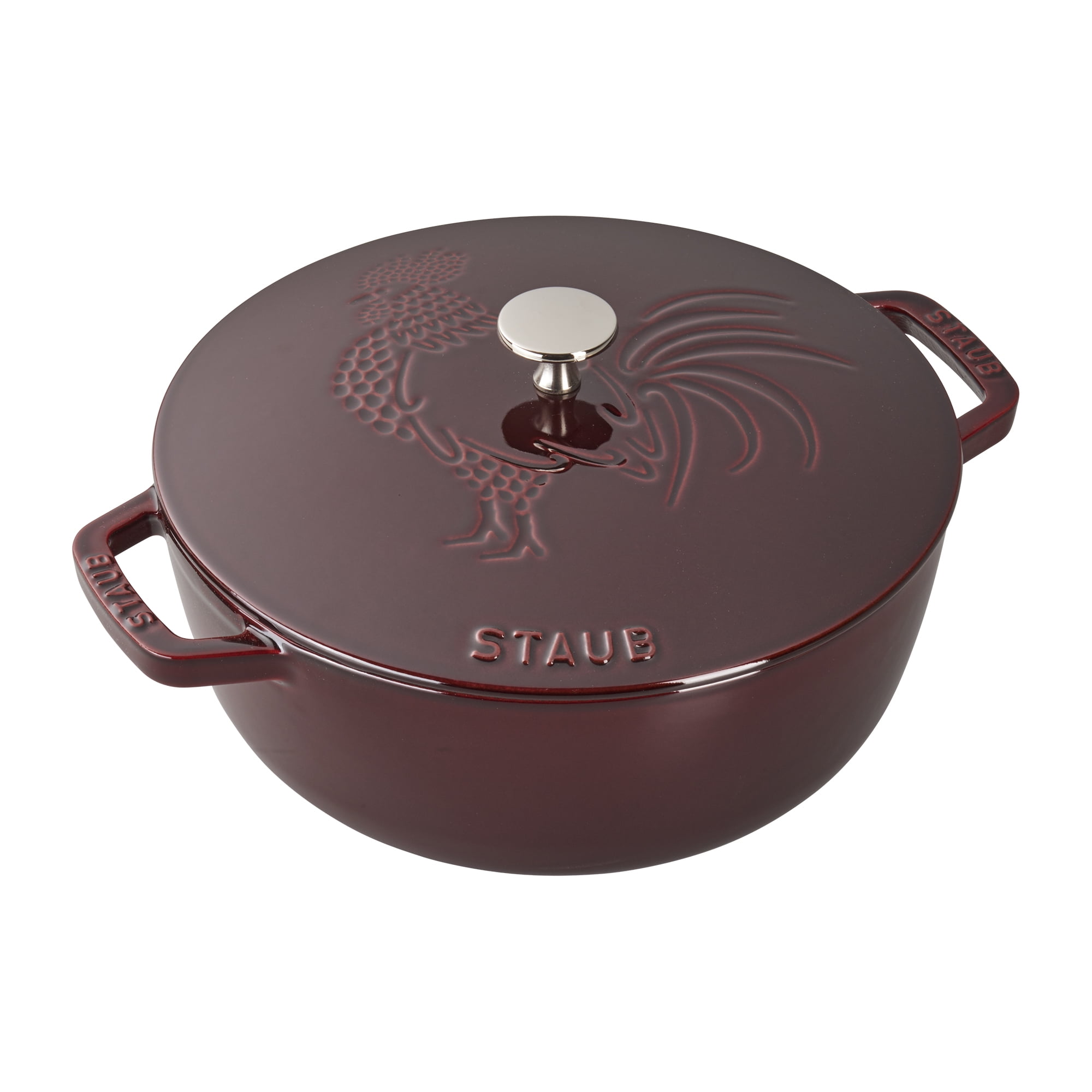 Staub Cast Iron 3.75-qt Essential French Oven Rooster - Grenadine ...
