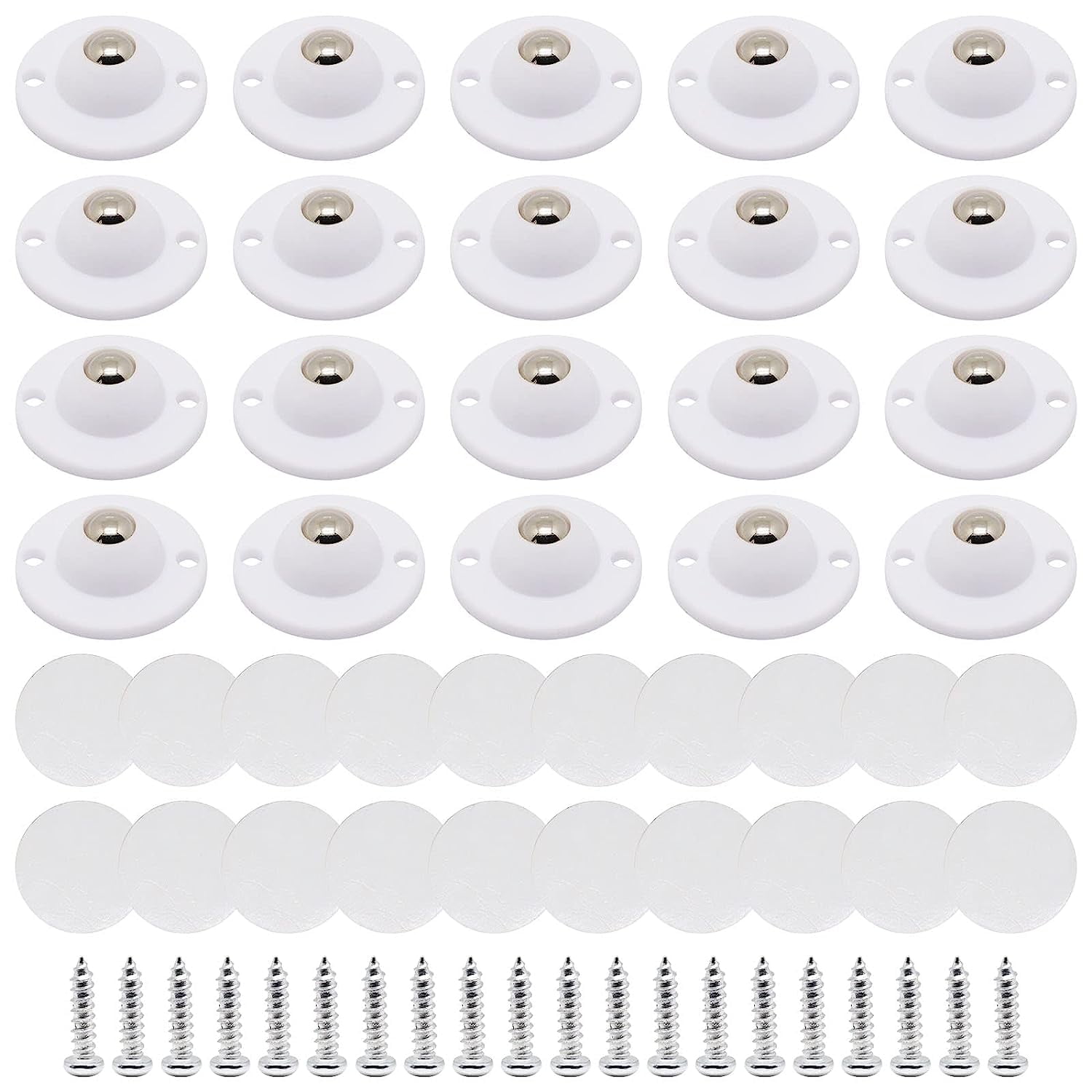 Self Adhesive Caster Wheels, 20Pcs Stick On Wheels Mini Swivel Wheels ...