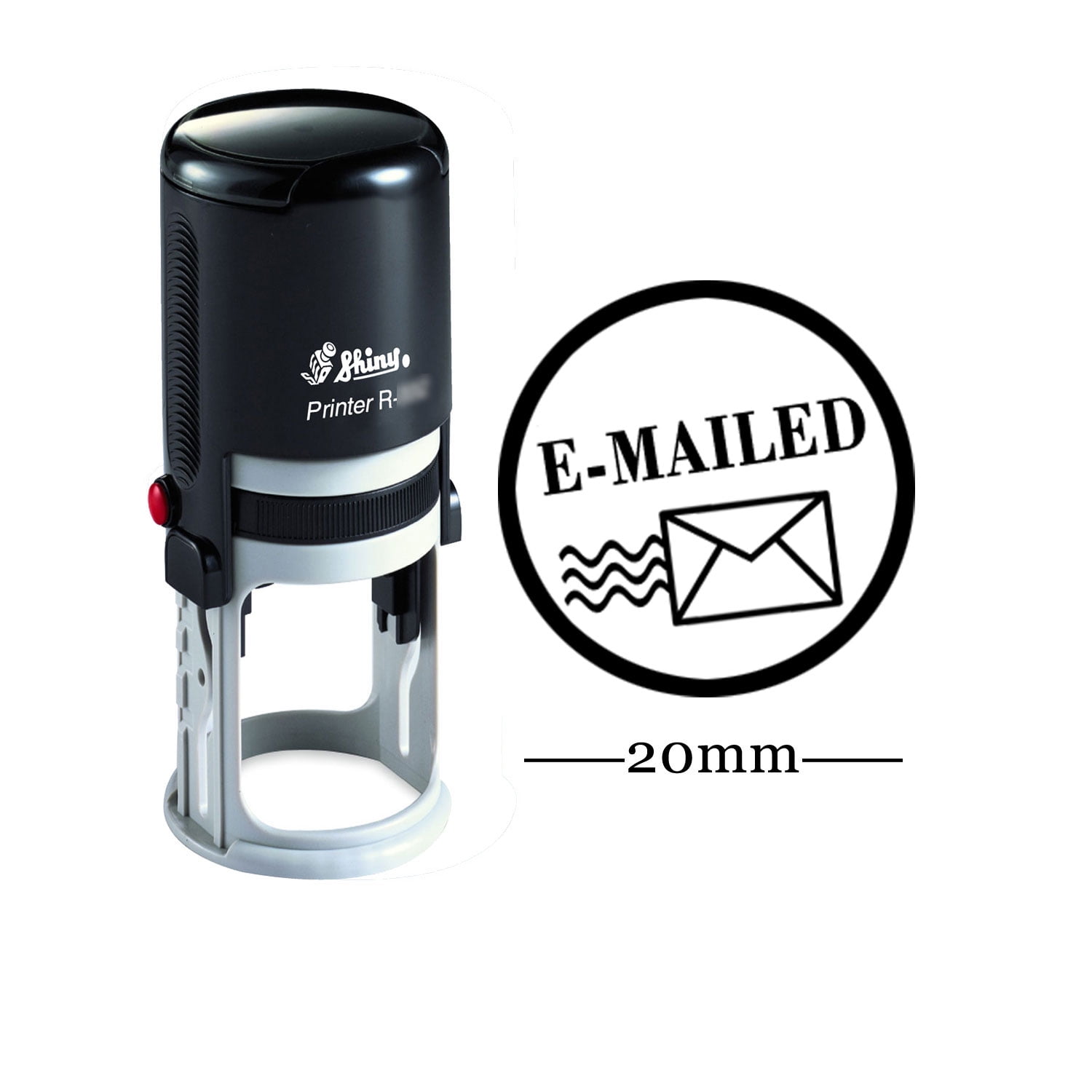 E-MAILED Round Self Inking Office Stationary Stamp Personalized Custom ...