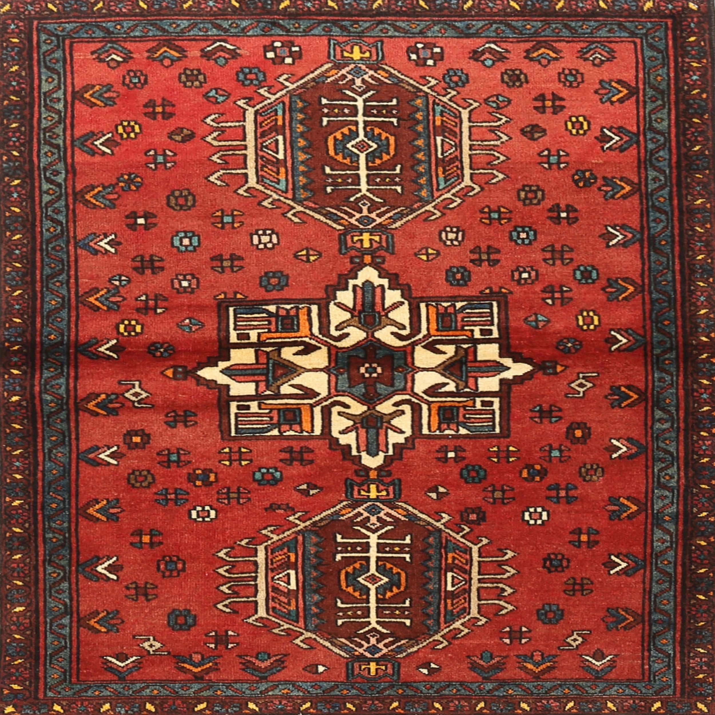 Ahgly Company Indoor Square Traditional Sienna Brown Persian Area Rugs ...