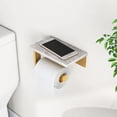 Brushed Toilet Paper Holder With Marble Shelf 304 Stainless Steel Screw ...