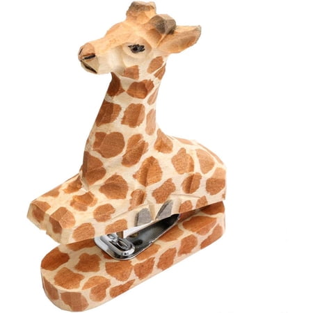 Solid wood carving animal stapler, vivid handmade wood carving cartoon ...