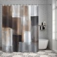 Bathroom Shower Curtain Abstract Brown Gray Color Block Waterproof ...