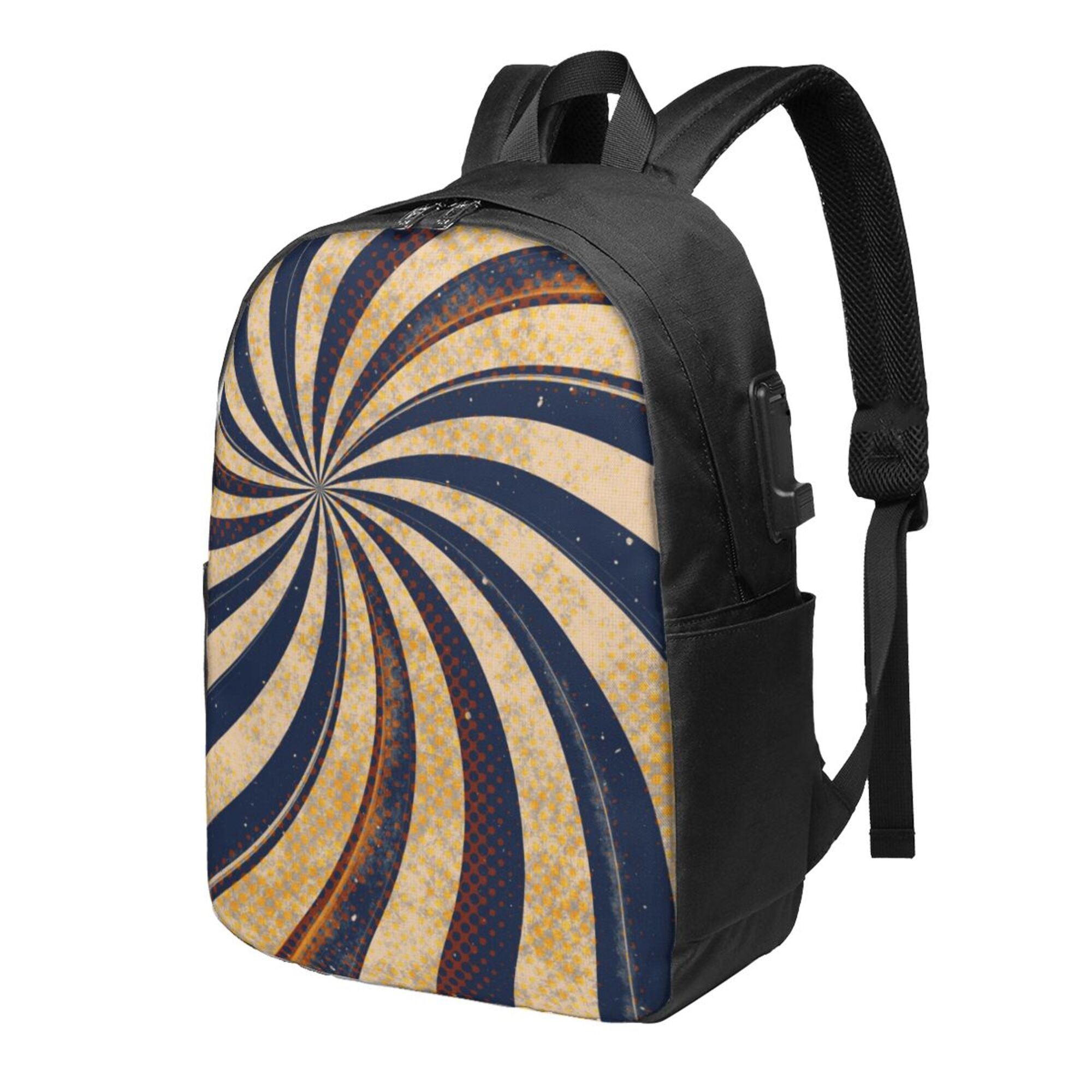 YFYANG 17" Laptop Backpack, Retro Abstract Swirl Fashion Travel Work ...