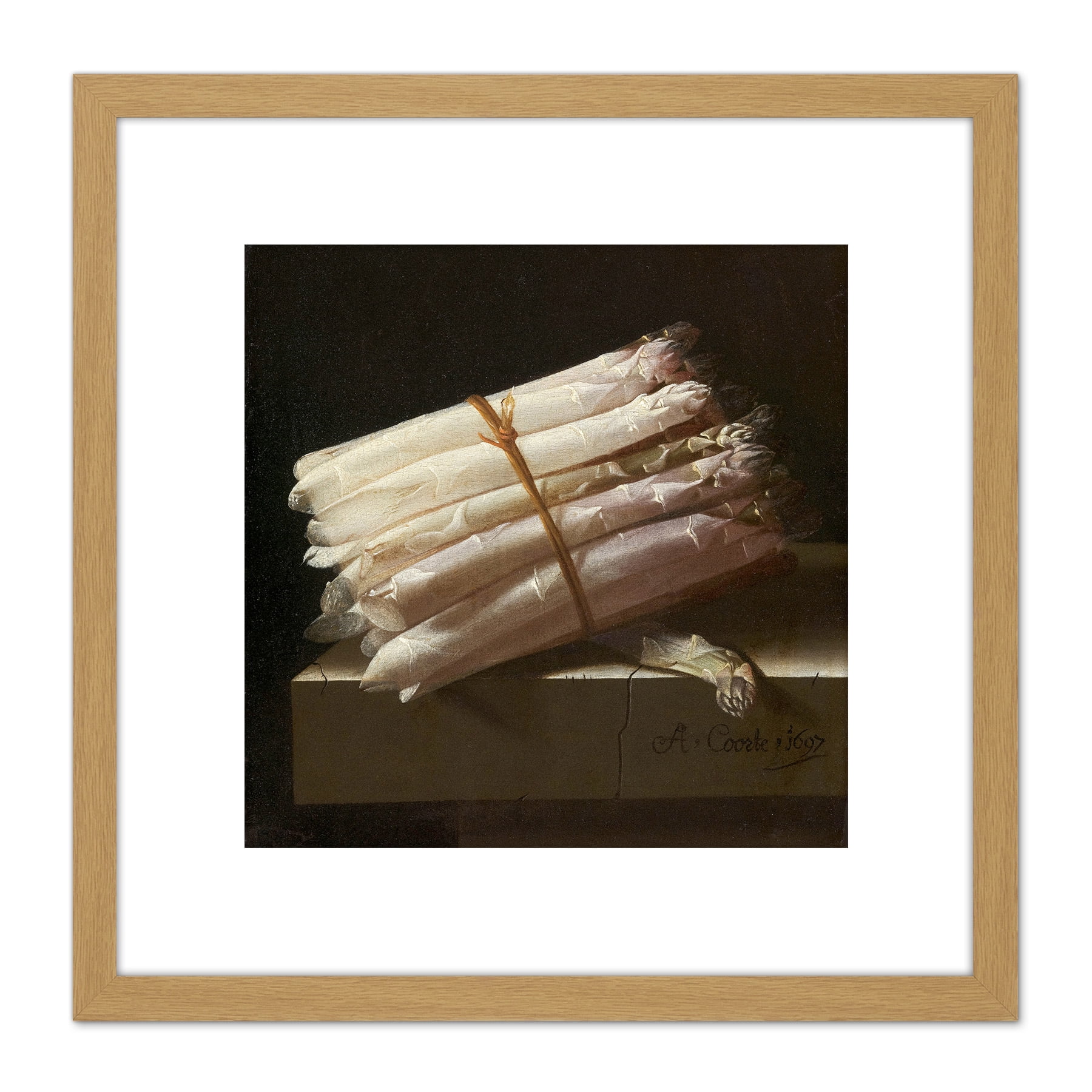 Adriaen Coorte Still Life With Asparagus Painting 8X8 Inch Square ...