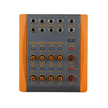 Mini Audio Mixer 8 Stereo 5V 6.35mm Interface, Compact Stereo Mixer ...