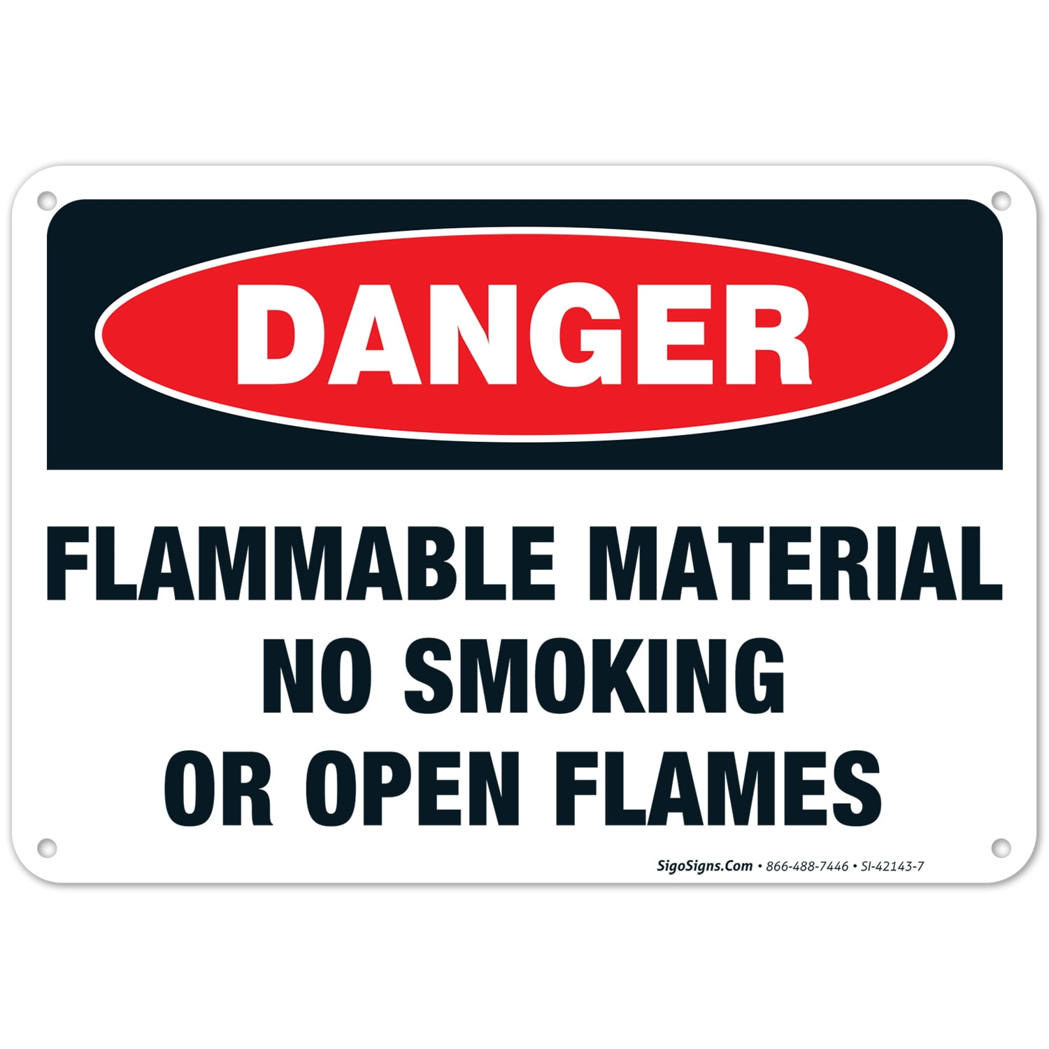 Danger Flammable Materials Sign, No Smoking Or Open Flames Sign ...
