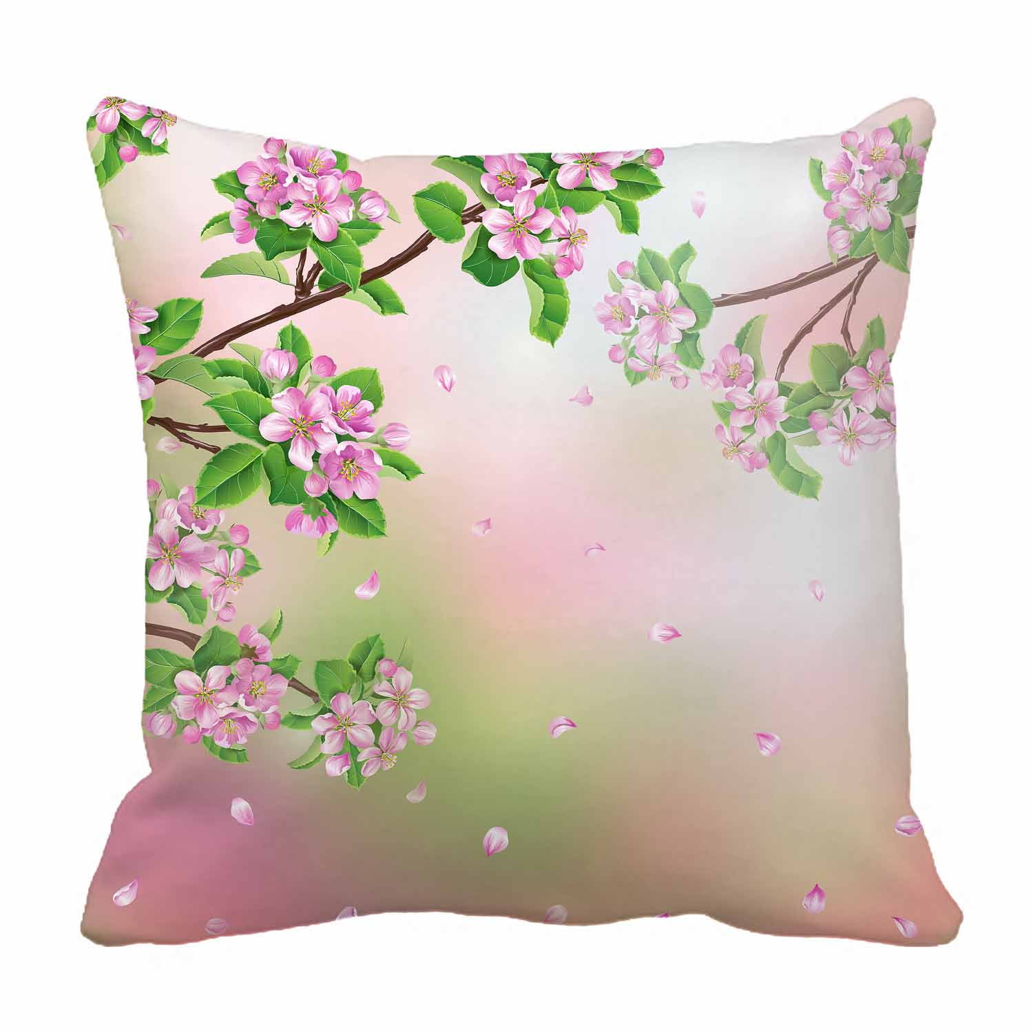 PKQWTM Spring Blossoming Apple Tree Branches Flying Petals Bed Decor ...