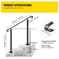 BENTISM Adjustable Wrought Iron Handrail, Stair Railing for 1-2 Steps ...