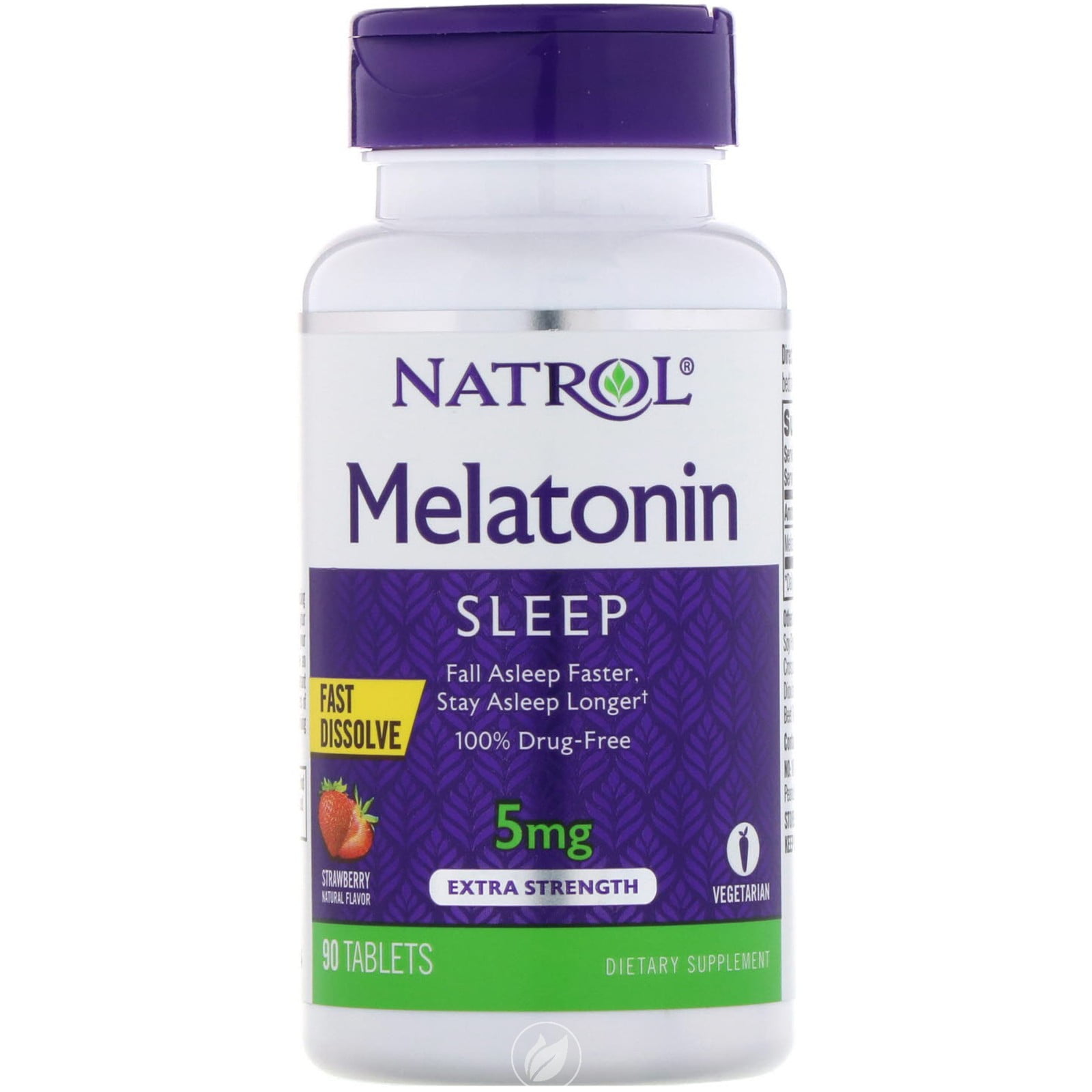 Melatonin Fast Dissolve Stawberry 90 Tabs by Natrol, Pack of 2 ...