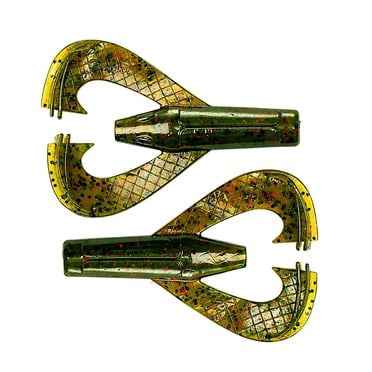 Googan Krackin' Craw 4'' Black Blue Flake 7pk Soft Plastic Fishing Lure ...