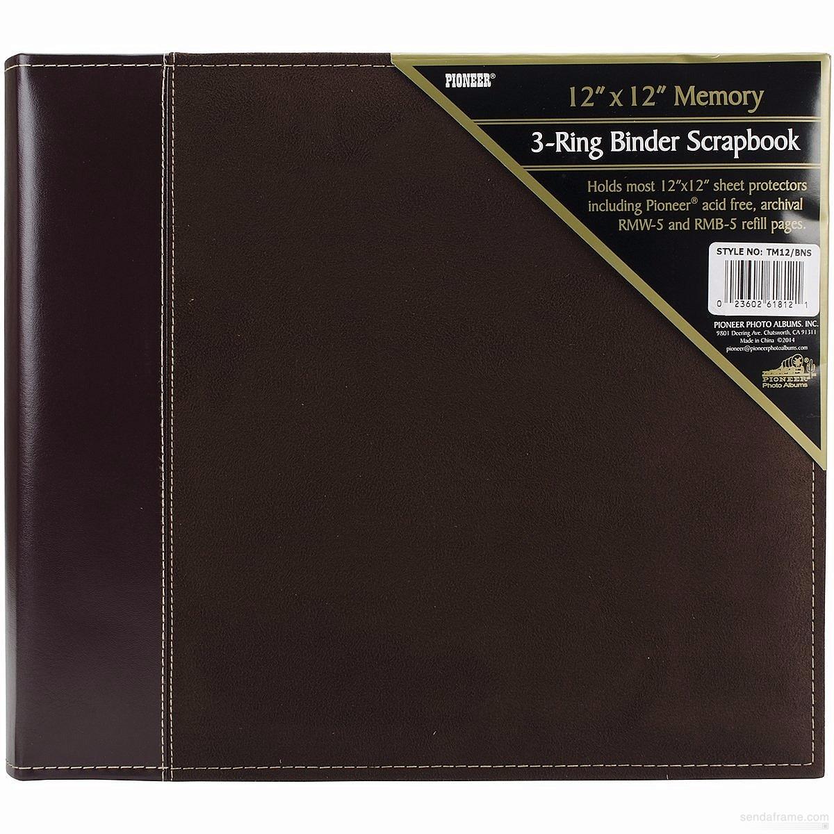 Brown Suede wide-size 3-ring 12x12 unfilled binder by Pioneer - 12x12 ...